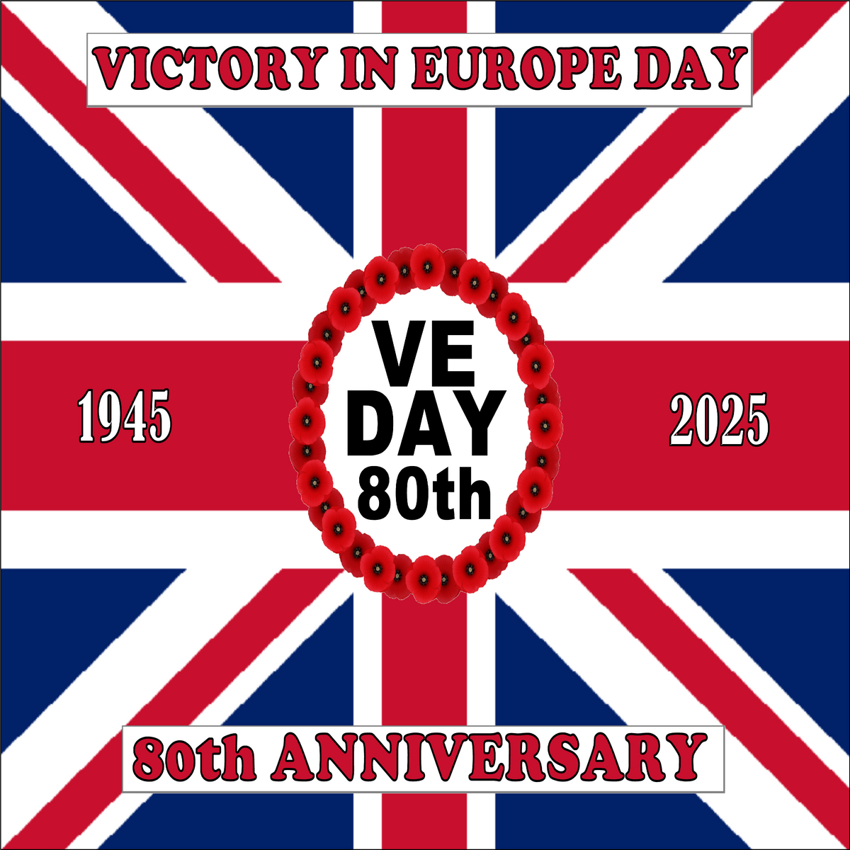 Celebrate 80 Years of Victory: VE Day 80th Anniversary Premium 19cm x ...