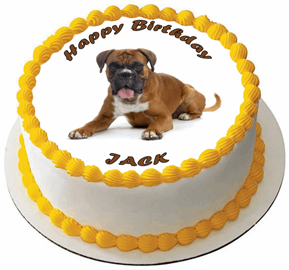 BOXER DOG 7.5 PREMIUM Edible ICING Cake Topper DECORATION CUTE PUPPY D1 ...