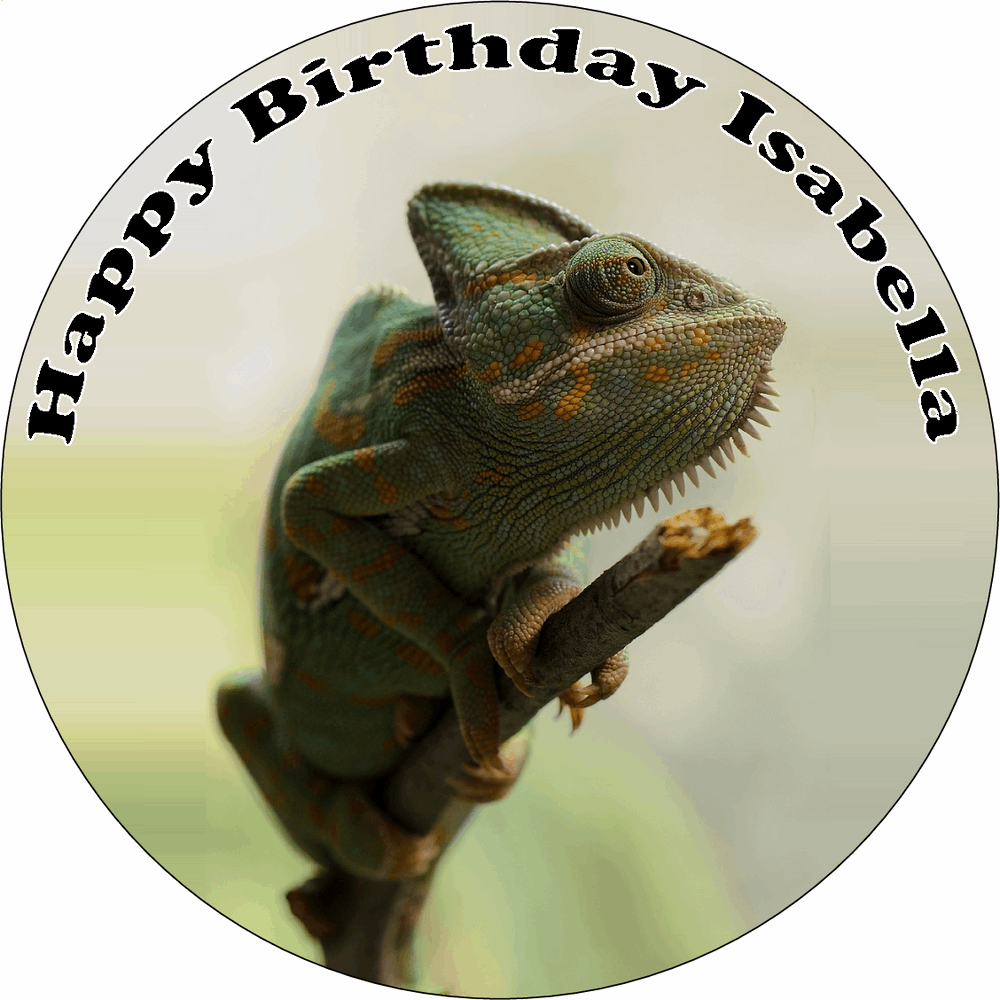 CHAMELEON 7.5" PREMIUM Edible ICING Cake Topper LIZARD ANIMAL ...