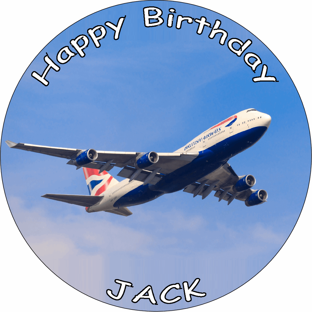 AEROPLANE JET 7.5 PREMIUM Edible ICING Cake Topper AIRLINER AIRPLANE ...
