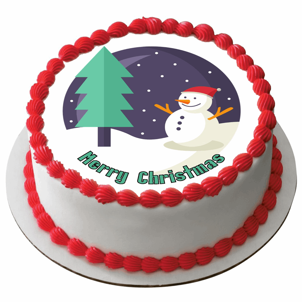 Edible Christmas Rice Paper Cake Topper Decoration 7.5" round D50 ...