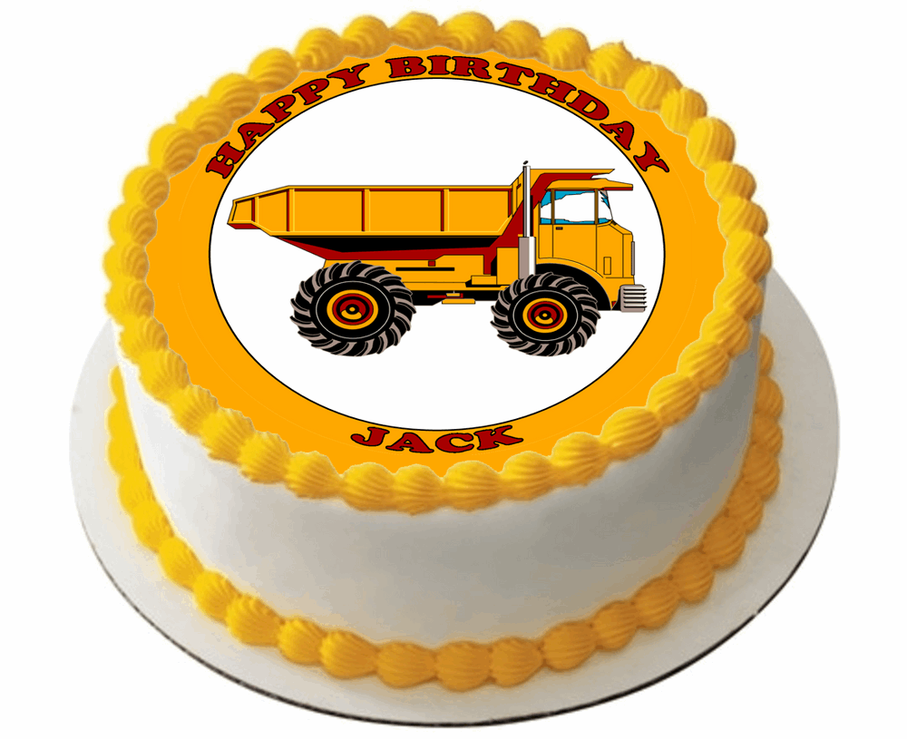 DUMP TRUCK 7.5 PREMIUM Edible RICE WAFER Cake Topper DECORATION D1 ...