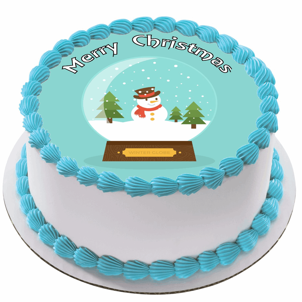 Edible Christmas Rice Paper Cake Topper Decoration 7.5" round D59 ...