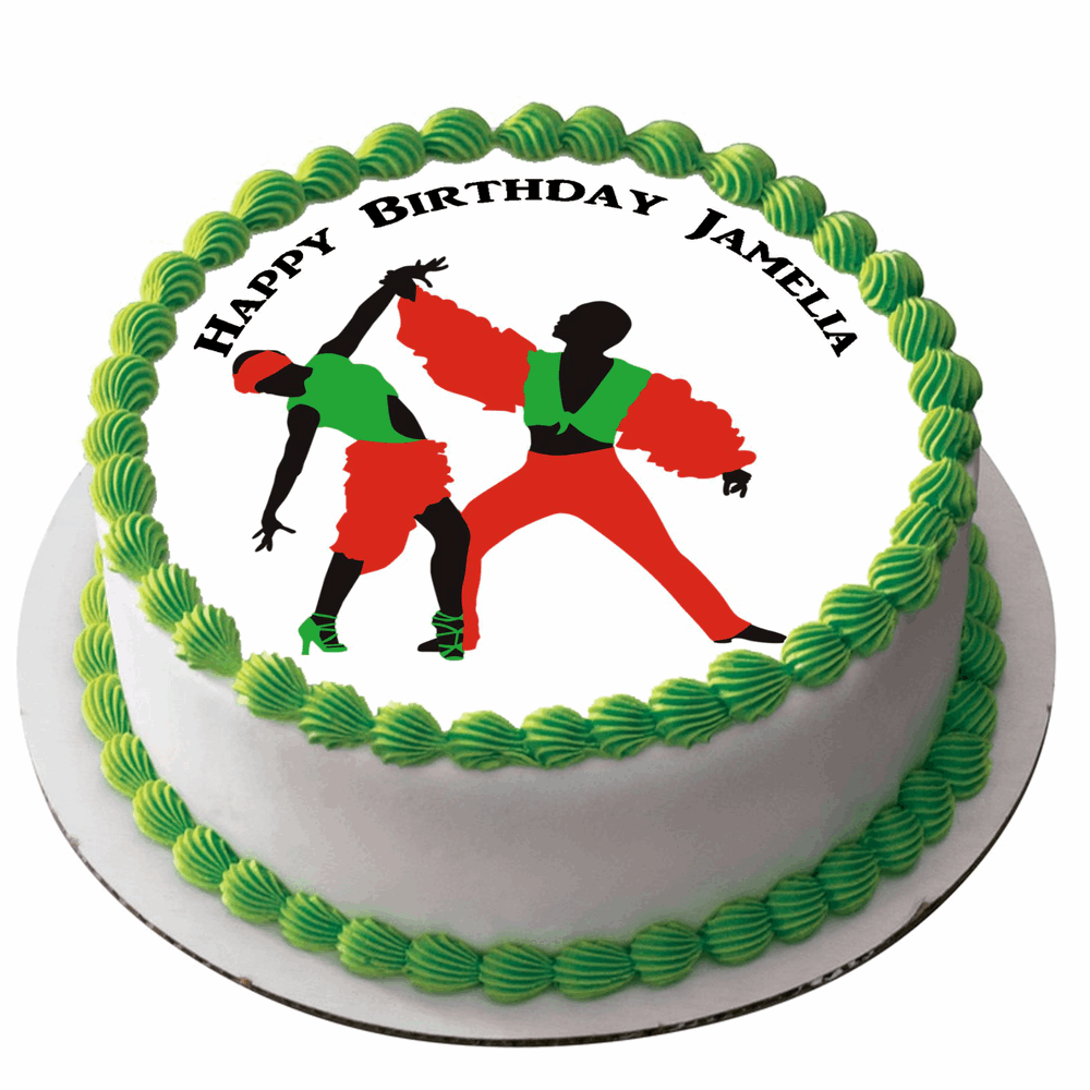 DANCING 7.5" Round RICE WAFER PAPER EDIBLE PREMIUM CAKE TOPPER MAMBO D6 ...