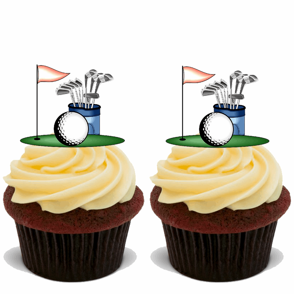 15x GOLF CLUBS BAG Premium Edible Stand Up Rice Wafer Cake Toppers D1 ...