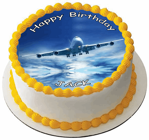 AEROPLANE JET 7.5 PREMIUM Edible ICING Cake Topper AIRLINER AIRPLANE D1 ...