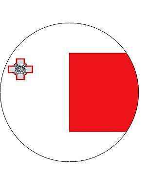15x MALTESE FLAG 40mm PREMIUM Rice Wafer Paper Cup Cake Fairy Toppers ...