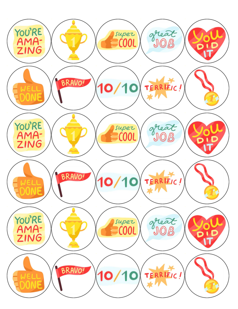 PASSED EXAMS WELL DONE 30 x 4cm PREMIUM EDIBLE ICING ROUND CUP CAKE ...