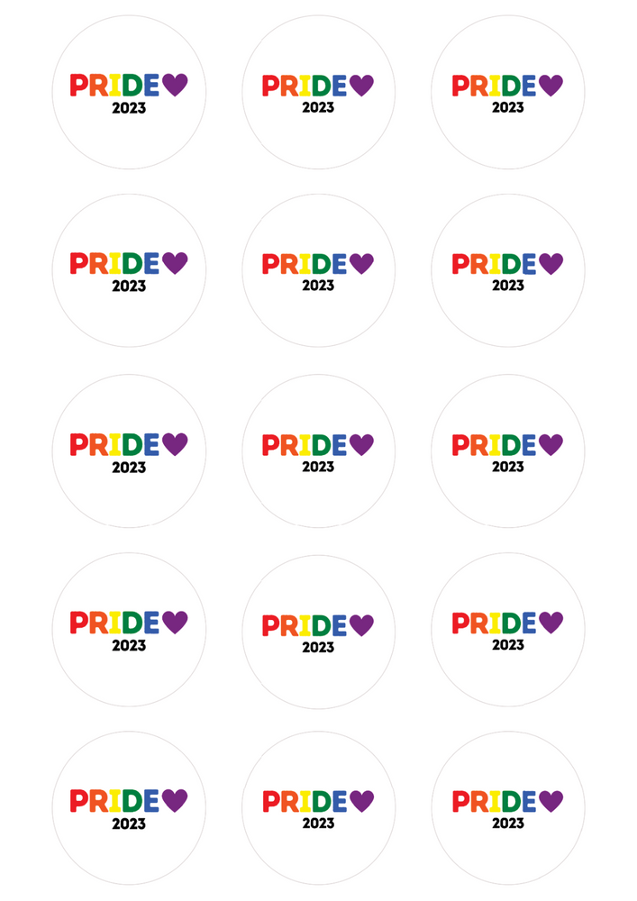 PRIDE LGBT 15 x5cm PREMIUM EDIBLE RICE PAPER ROUND CUP CAKE TOPPERS ...