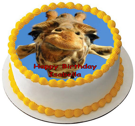 GIRAFFE 7.5 PREMIUM Edible ICING Cake Topper DECORATION ZOO ANIMALS D1 ...