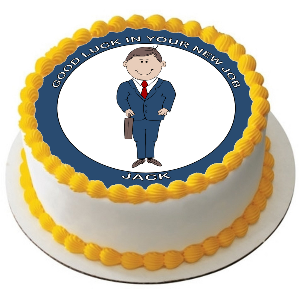 NEW JOB 7.5" PREMIUM Edible ICING Cake Topper CAN PERSONALISE TEXT D1 ...