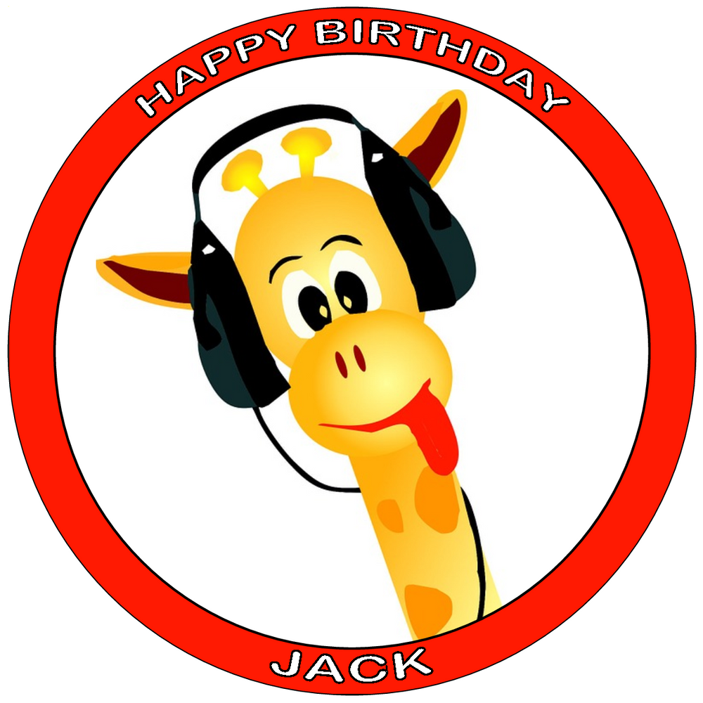 GIRAFFE 7.5" ROUND PREMIUM Edible ICING Cake Topper DECORATION D2 ...