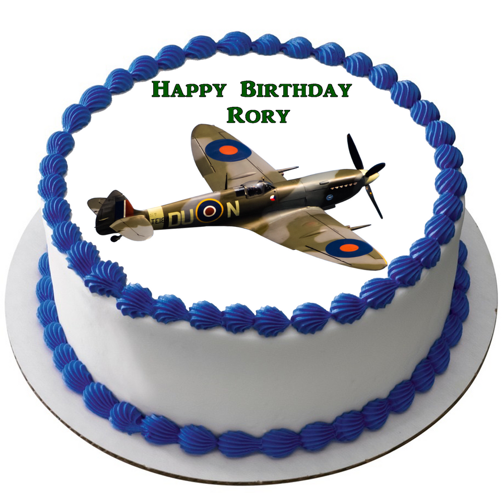 SPITFIRE 7.5" ROUND RICE WAFER PAPER EDIBLE PREMIUM CAKE TOPPER ...