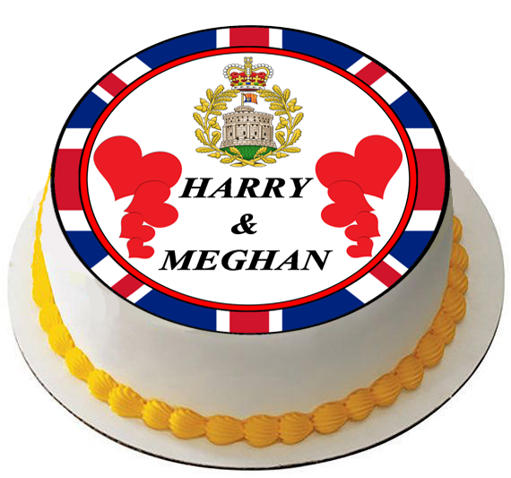 ROYAL WEDDING PRINCE HARRY MEGHAN 7.5" PREMIUM EDIBLE ICING CAKE TOPPER ...