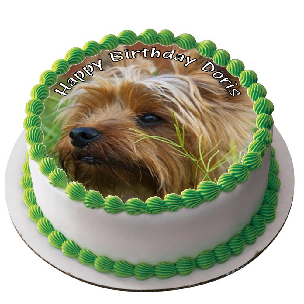 YORKSHIRE TERRIER DOG 7.5" ICING EDIBLE PREMIUM CAKE TOPPER 19CM ...