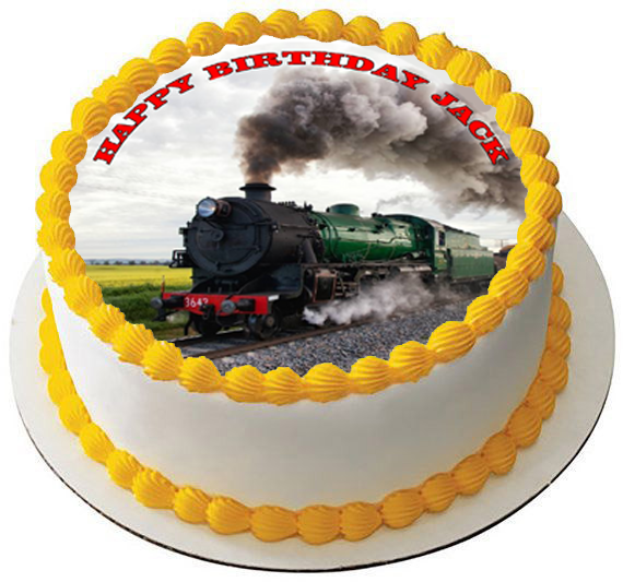 TRAIN 7.5 PREMIUM Edible RICE WAFER Cake Topper CAN BE PERSONALISED D3 ...
