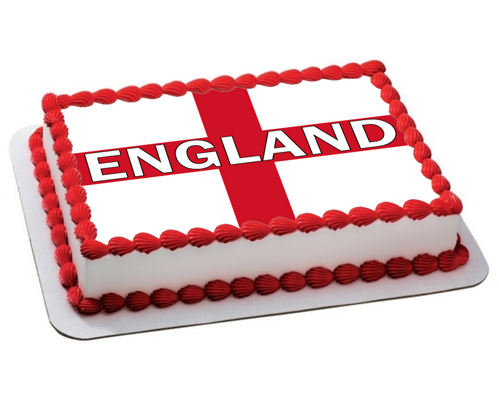 ENGLAND WORLD CUP 2018 ENGLISH FLAG A4 PREMIUM Edible RICE WAFER Cake ...