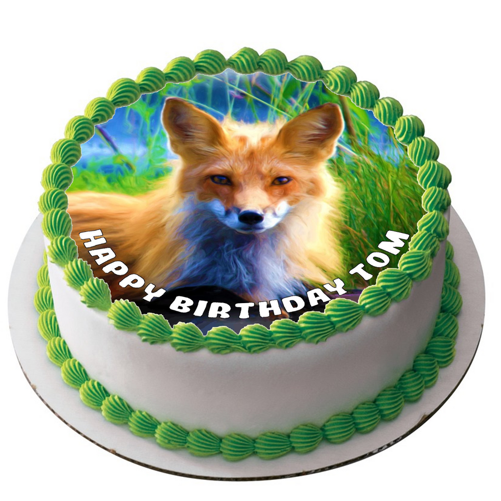 FOX 7.5" ROUND RICE WAFER PAPER EDIBLE PREMIUM CAKE TOPPER D1 ...