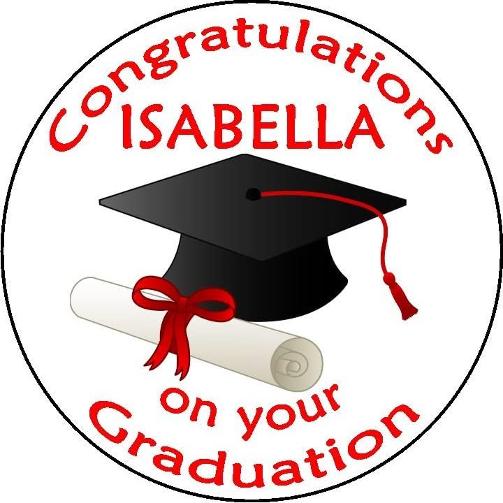 Congratulations on your Graduation 7.5" Round Rice Paper Large Cake ...